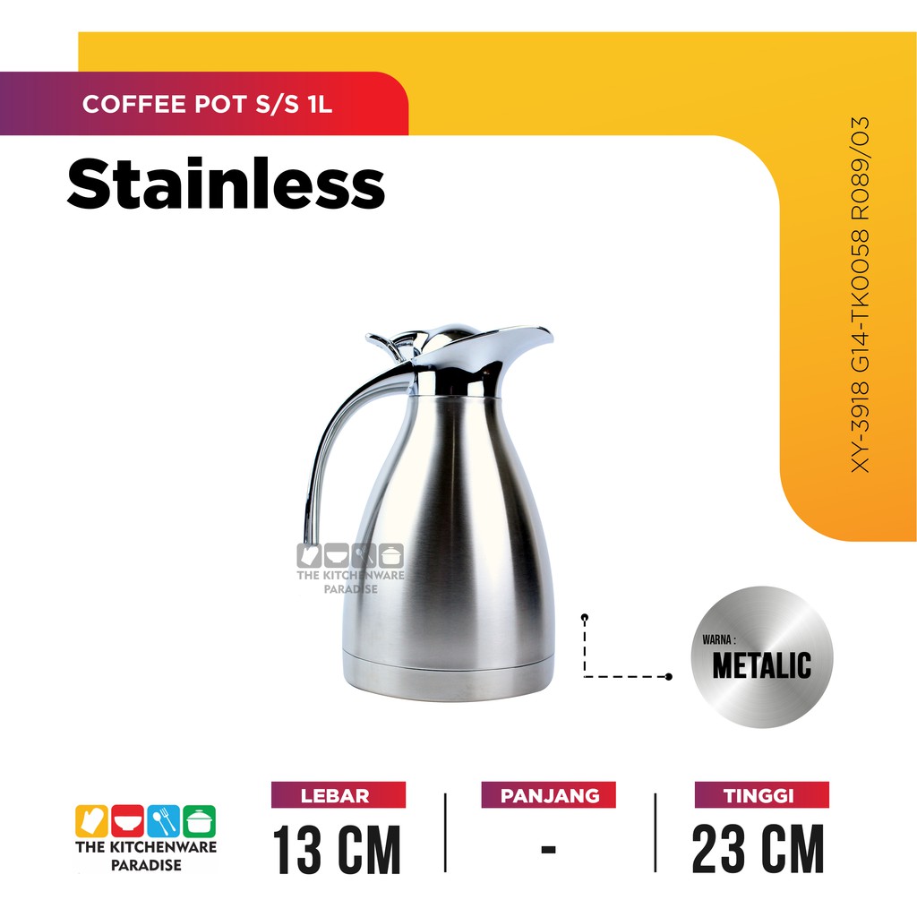 Jual COFFEE POT ATAU TEKO KOPI BAHAN STAINLESS UKURAN 1 LITER | Shopee ...