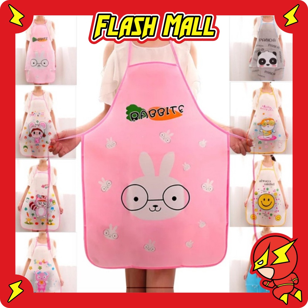 Jual FLASHmall R003 Celemek Dapur / Apron Masak Anti Air Motif Celemek ...