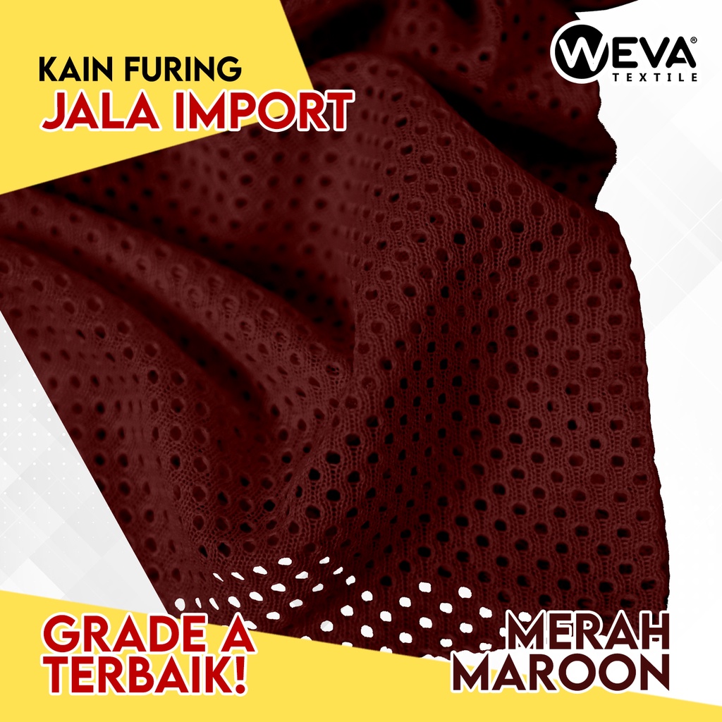 Jual Bahan Kain Jala Kain Mesh Jaring Dalaman Jaket Merah Maroon ...