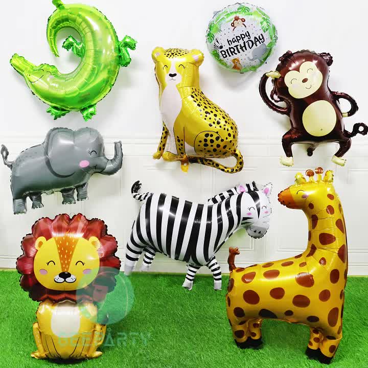 Jual Besar Balon Foil Hewan Kartun Lucu Jerapah Gajah Monyet Balon ...