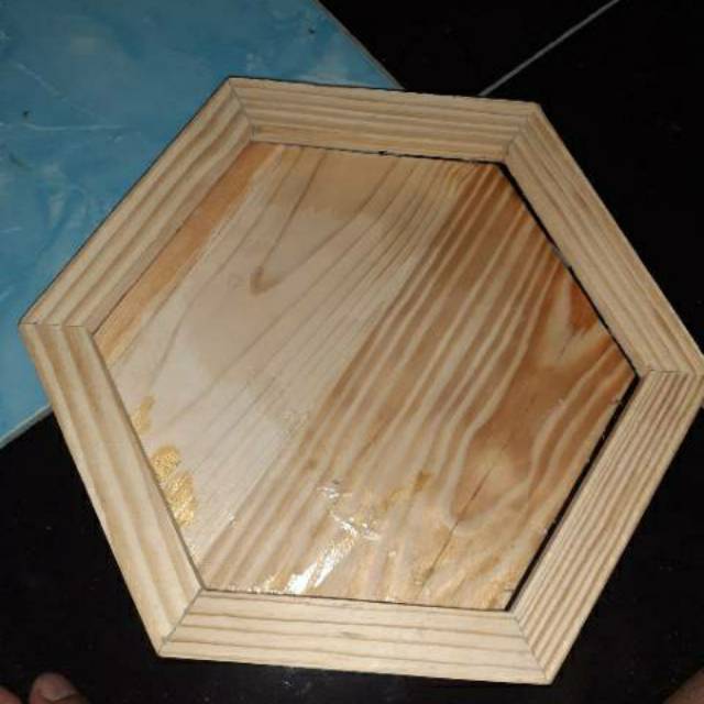 Jual Media Jam Kayu Hexagon Frame Wadah Mesin Jam Premium Tinggal ...