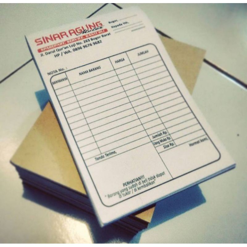 Jual Cetak Nota / Kwitansi / Surat Jalan / Invoice dll NCR 2 rangkap ...