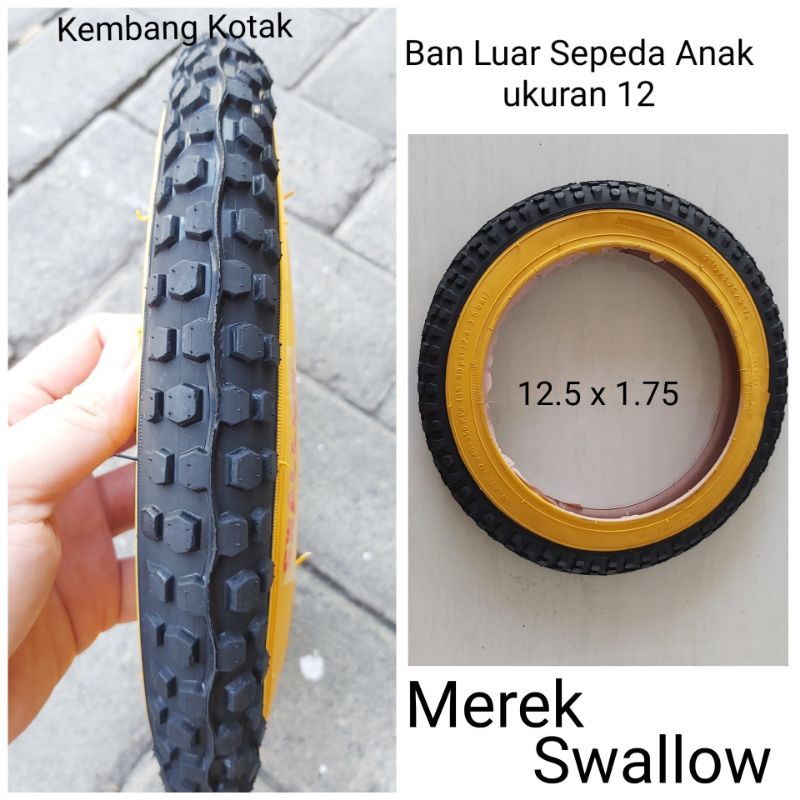 Jual Ban Luar Sepeda 12 1/2 × 1.75 Ban Sepeda Anak anak TANPA BAN DALAM merk SWALLOW Kembang ...