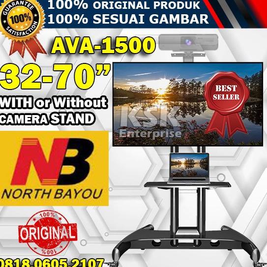 Jual North Bayou Ava1500-60-1P Steel Tv Stand Dengan Roda Bracket Tv ...