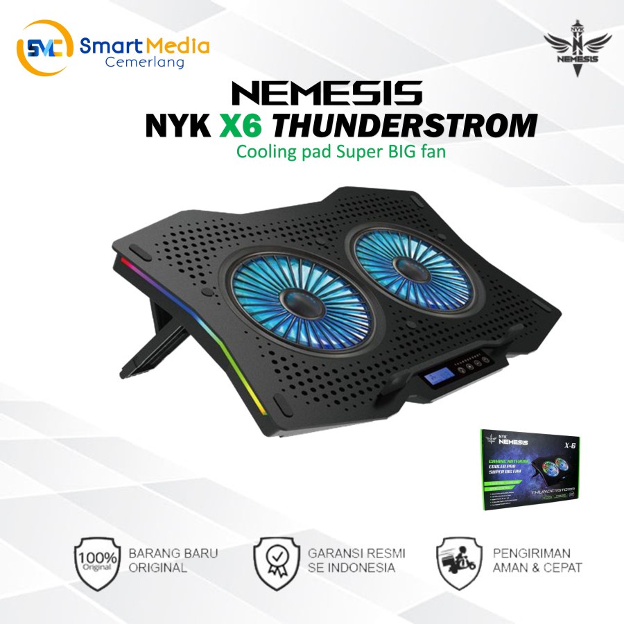 Jual NYK NEMESIS X6 THUNDERSTORM X 6 Gaming Cooling pad with RGB X-6 ...
