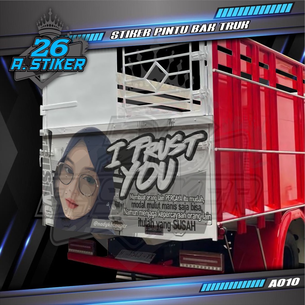 Jual Stiker Decal Pintu Bak Belakang I TRUST YOU Custom All Truck ...