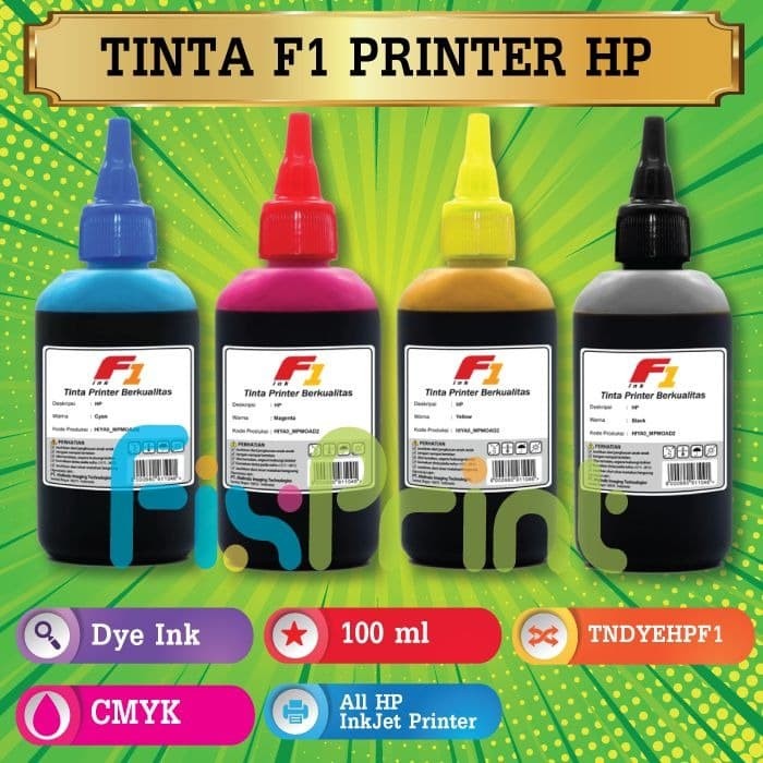 Jual Tinta Isi Ulang Dye HP Universal 100 ml Black Cyan Magenta Yellow ...