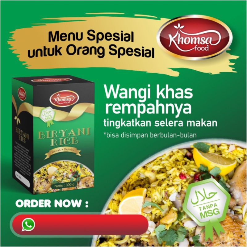 Jual Nasi Biryani Instan Khomsa Food | Shopee Indonesia
