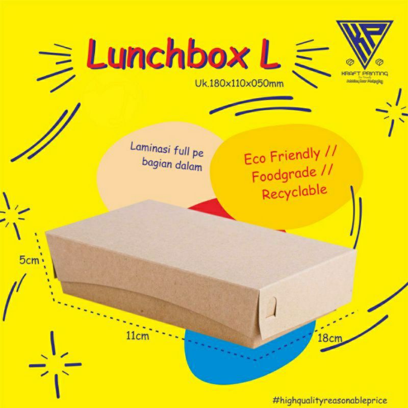 Jual Lunchbox L / Kotak Makan / Box nasi / Dus Packaging / Kemasan Ayam ...