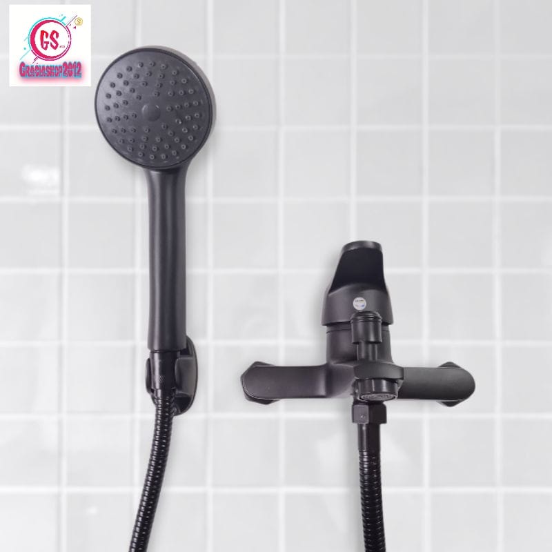 Jual Kran Bathub Mixer Black / Kran Air Panas Dingin Shower Bathub ...
