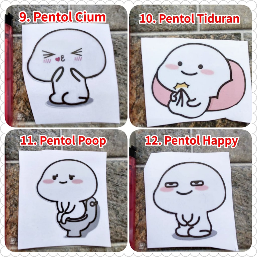 Jual Stiker Vinyl Karakter Pentol Quby Motor HP Sepeda Mobil Laptop ...