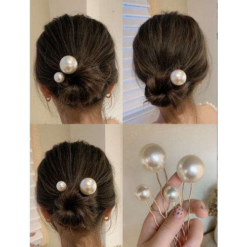 Jual Tusuk Konde Rambut Wanita Motif Mutiara Besar Kecil Gold Olympia ...