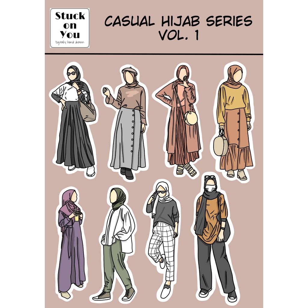 Jual Sticker Sheet Casual Hijab Series | Shopee Indonesia