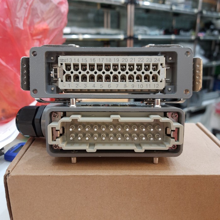 Jual HEAVY DUTY CONNECTORS SET HDC 24 PIN 16A 500V MALE FEMALE DAN ...