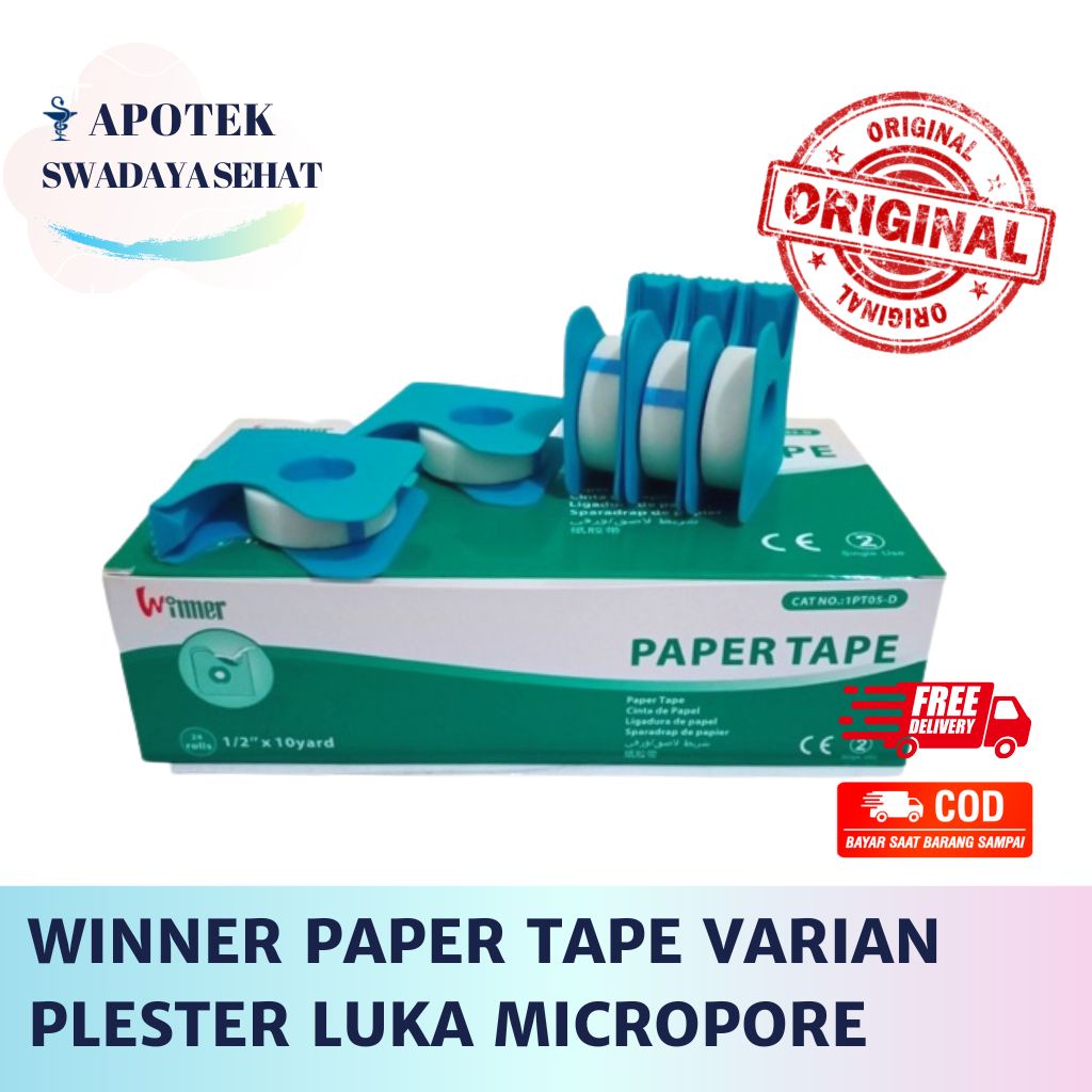 Jual WINNER PAPER TAPE 1 Inch Micropore 0,5 Inch 1/2 Plester Penutup ...