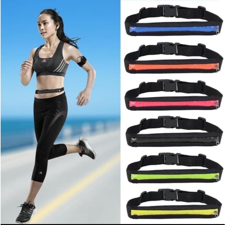 Jual tas ikat Pinggang Double Pocket Running Belt bag saat olahraga ...