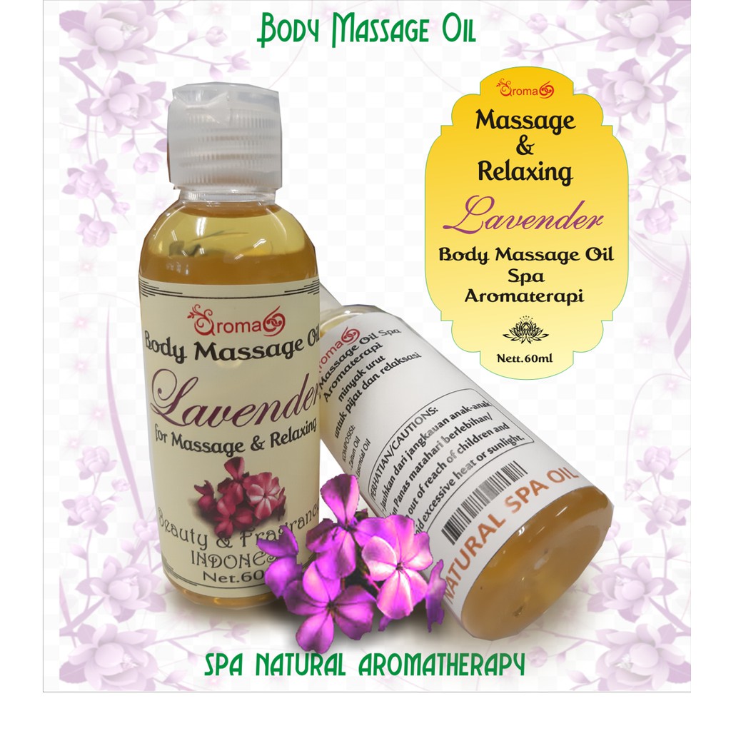 Jual Minyak Urut Aromaterapi Body Massage Spa Oil Aroma Lavender 60ml ...