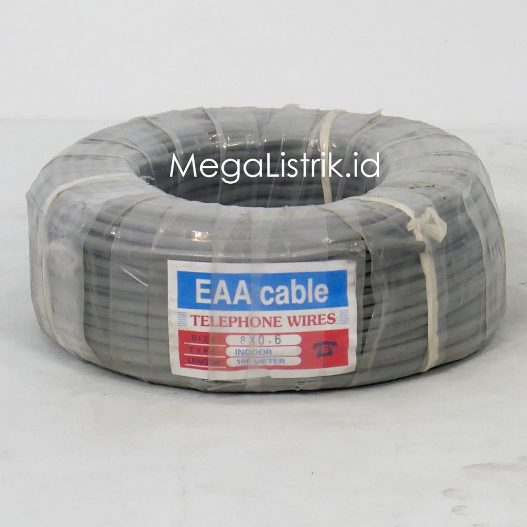 Jual EAA KABEL TELEPON INDOOR ISI 8 X 0.6 ABU - ABU ( 100 METER ...