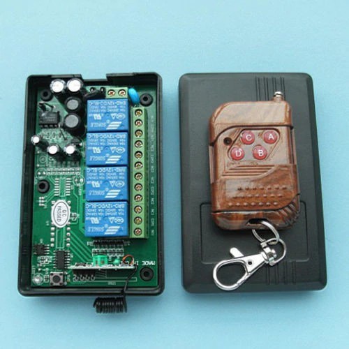 Jual IMPORT AC 110v 220v 10A relay 4Ch Wireless RF remote control light ...
