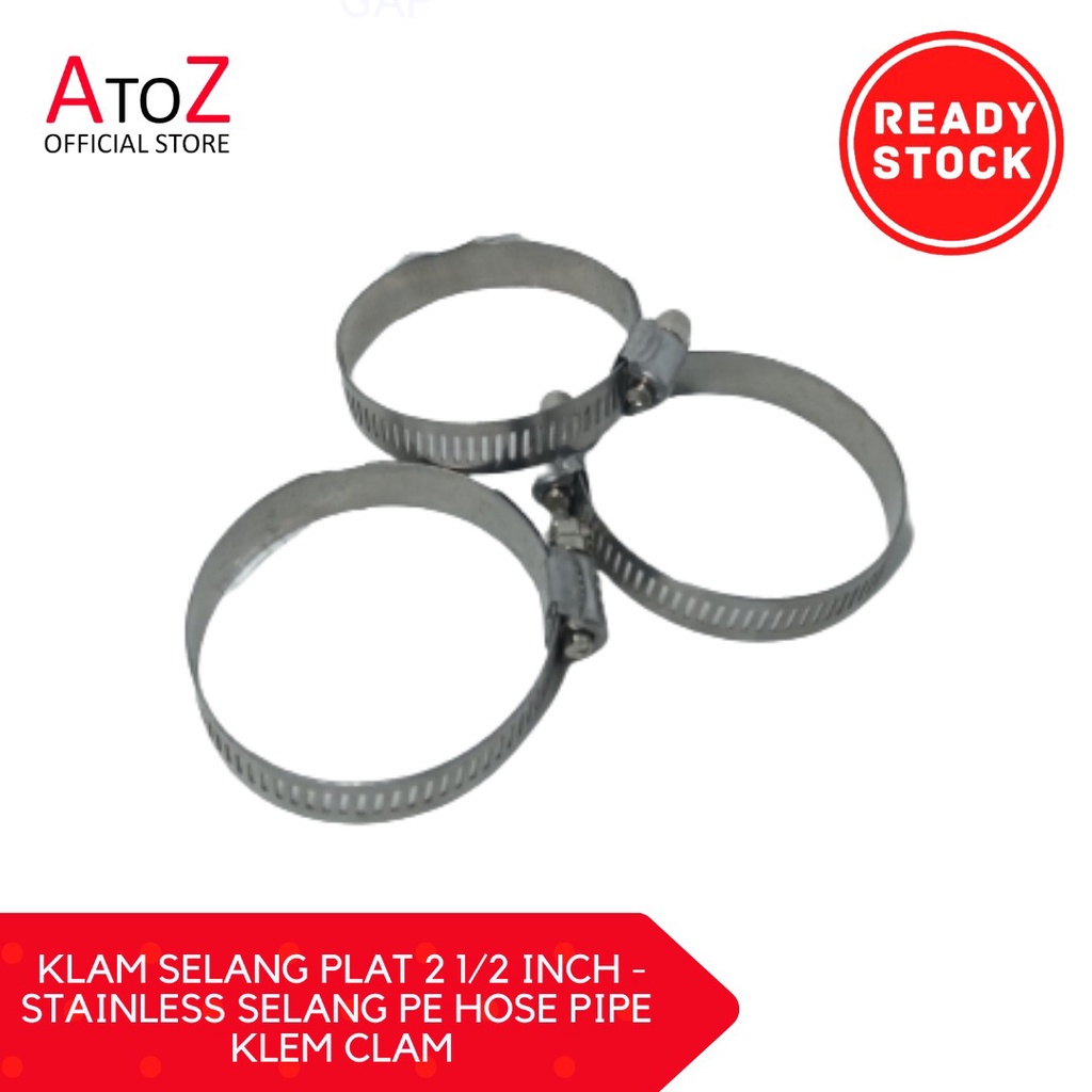 Jual KLAM SELANG PLAT 2 1/2 INCH - STAINLESS SELANG PE HOSE PIPE KLEM ...
