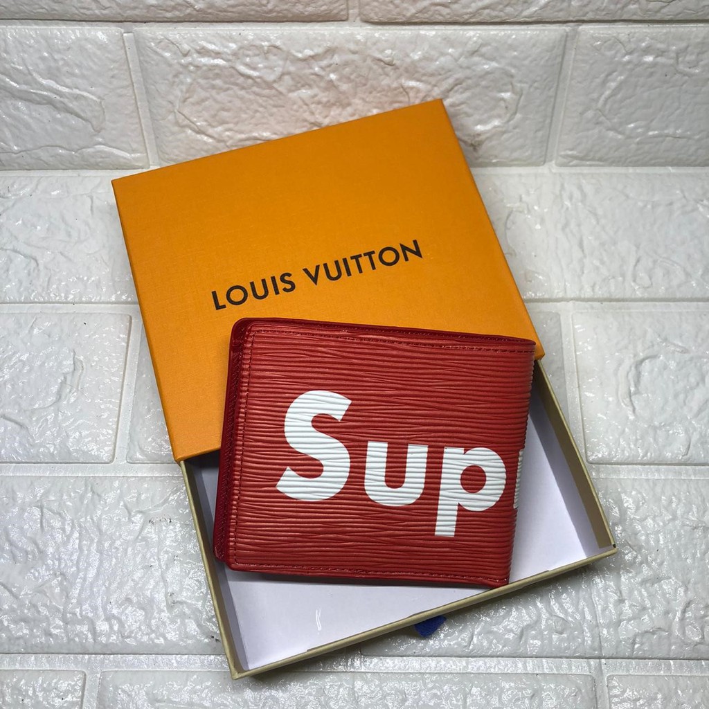 Jual Dompet LV X Supreme Red Edition / Dompet Lipat Pria Merah LV ...