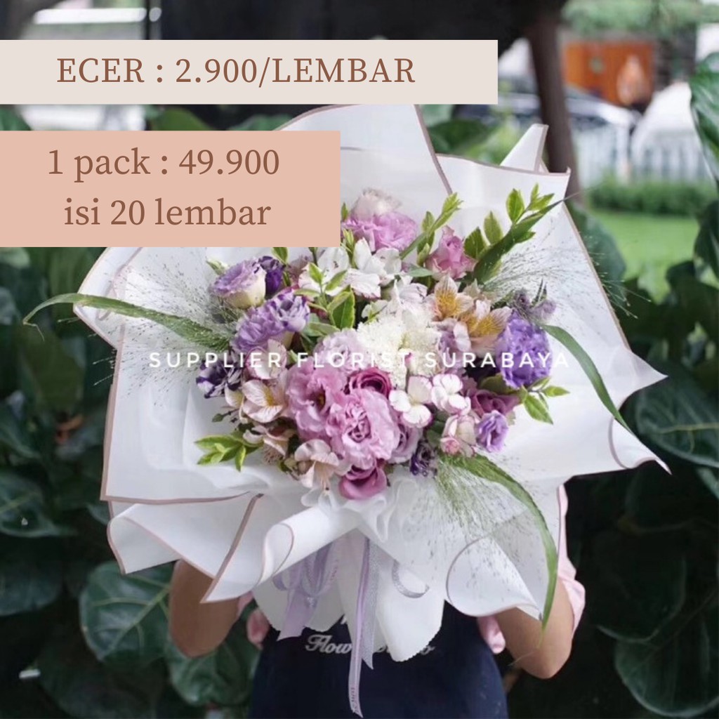 Jual [1 PACK ISI 20 LBR] KERTAS BUNGA FRAME GOLD/WRAPPING PAPER/ WRAP ...