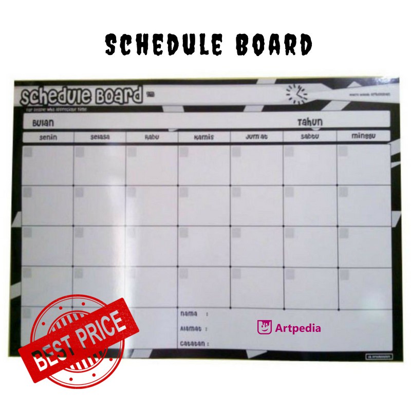 Jual Schedule Board Pastel dan Scheduleboard Warna Dasar / Papan Tulis ...