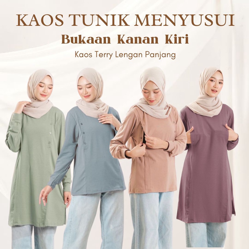 Jual SACHI - Atasan Blouse Busui Bukaan Kanan Kiri Double Akses One ...