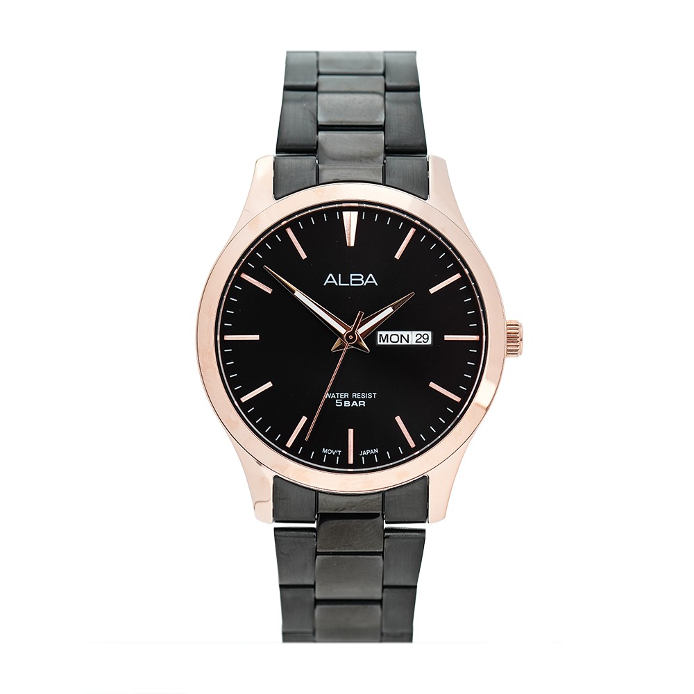 Jual Jam Tangan Pria Alba Prestige AJ6122X1 Black Dial Black Stainless ...