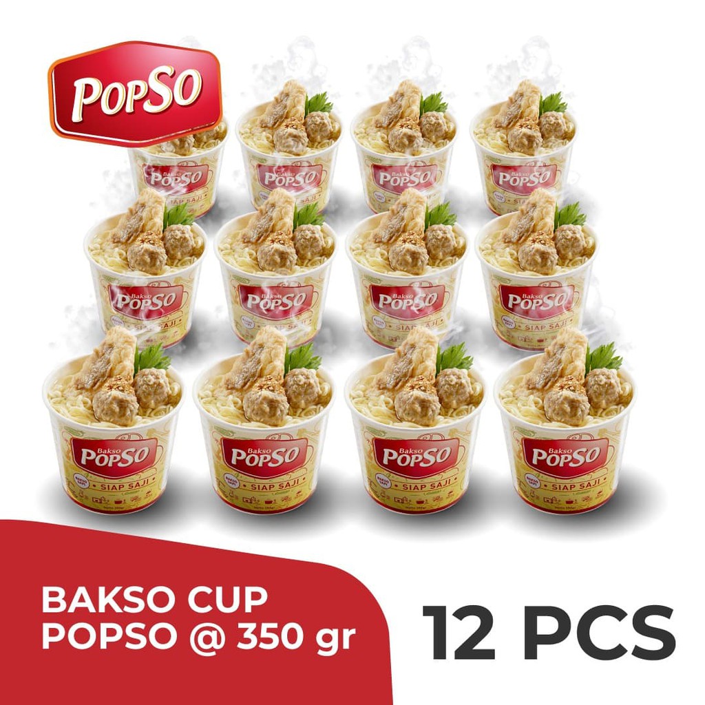 Jual PopSo Bakso Cup Paket isi 12 cup @ 400 gr x 12 cup | Shopee Indonesia