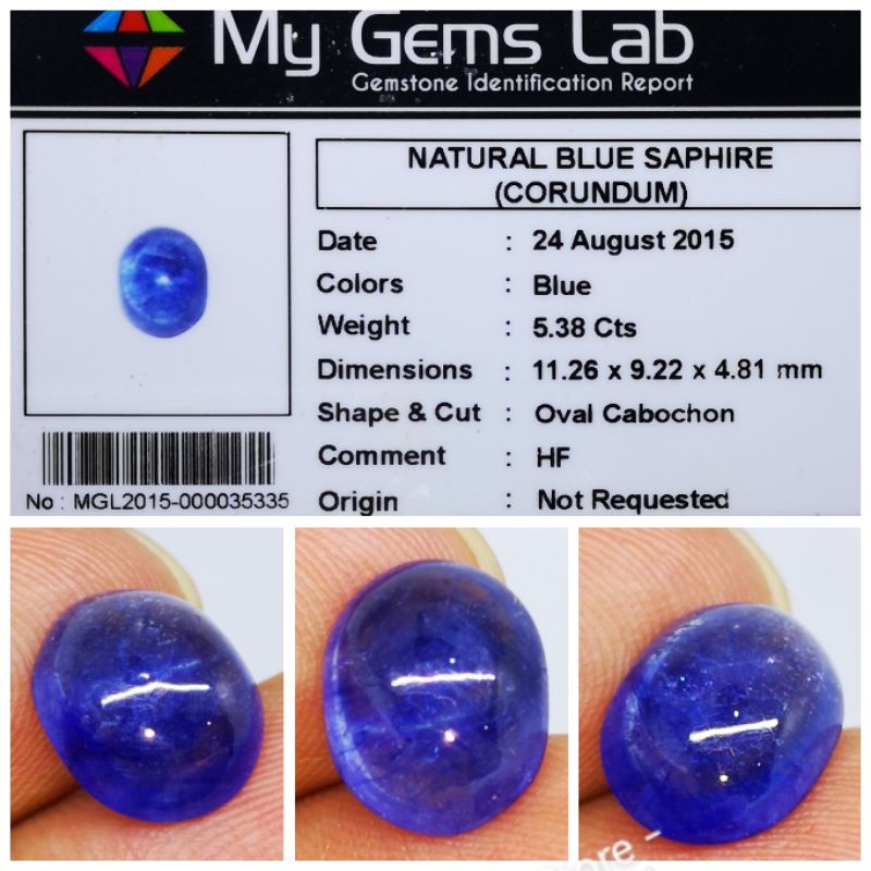 Jual Termurah Natural Batu Blue Sapphire Plus Memo Gems Lab HQ | Shopee ...