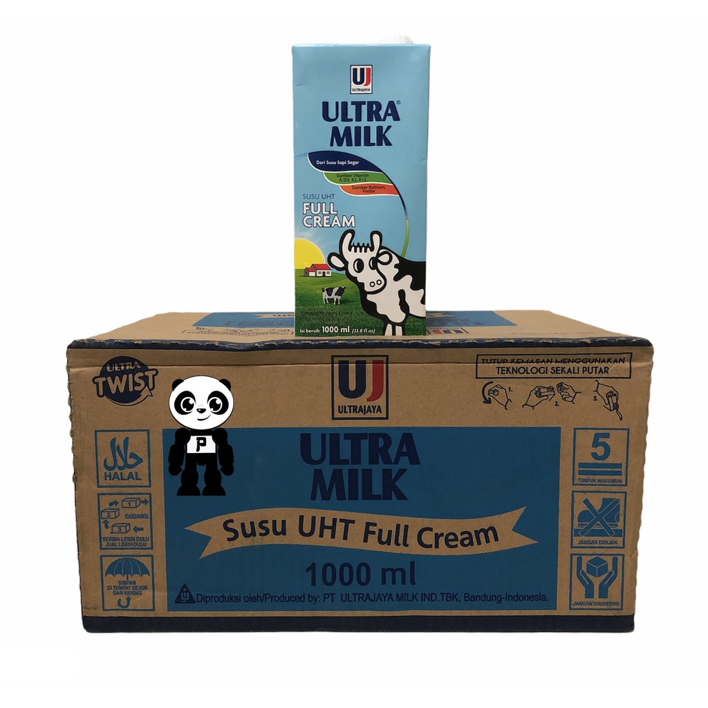 Jual Susu UHT Ultra Milk Full Cream 1 Dus Isi 12 Pack X 1 Liter Plain | Shopee Indonesia