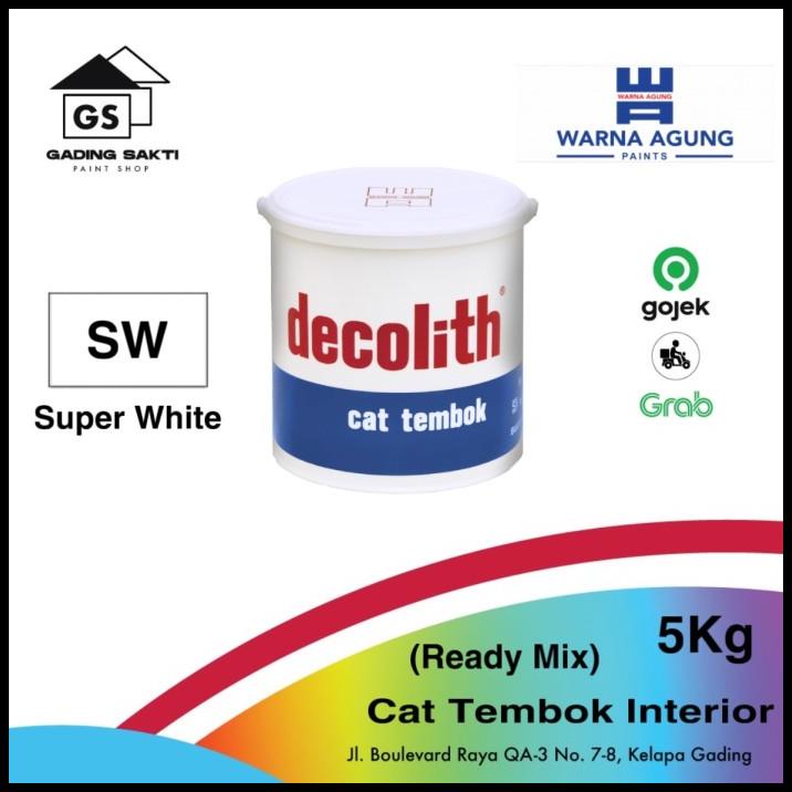 Jual Decolith Super White (Sw) Ready Mix / Cat Tembok Interior Galon ...