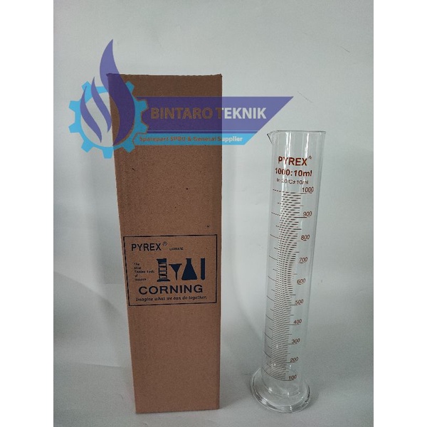 Jual Gelas Ukur Pyrex Measuring Glass 1000ml/1 liter spbu dan pertamini ...