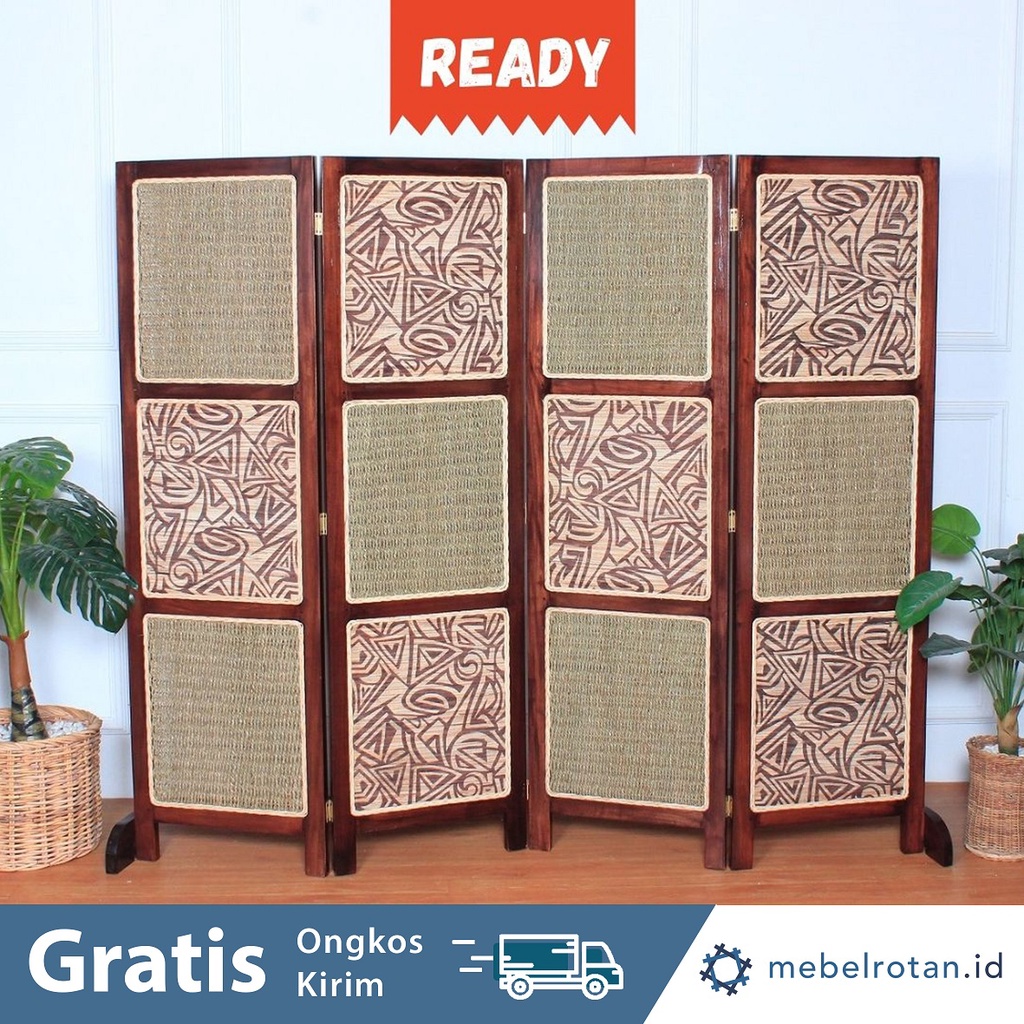 Jual PENYEKAT RUANGAN SQUARE BATIK | PEMBATAS SKETSEL KAYU | WOOD ...