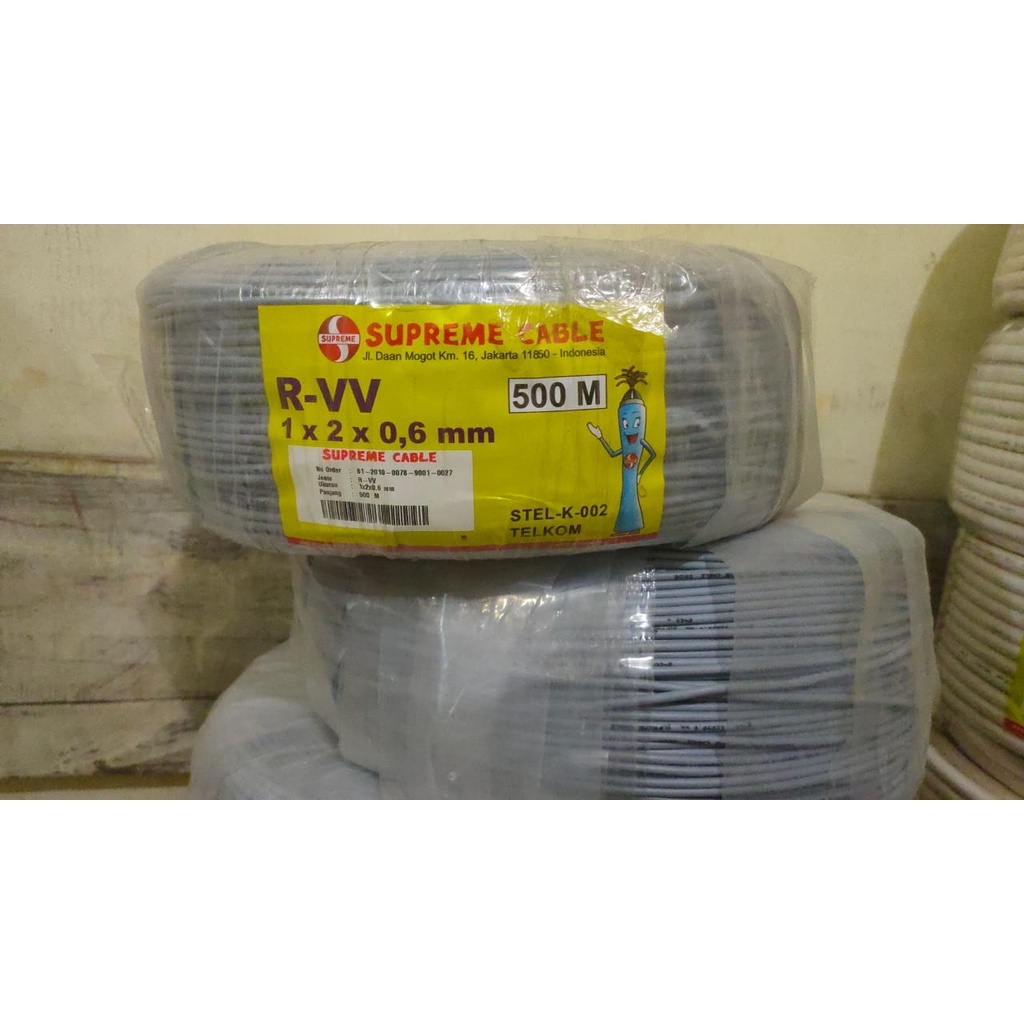 Jual SUPREME-KABEL TELEPON INDOOR 1X2X0.6X500 (ABU-ABU) | Shopee Indonesia