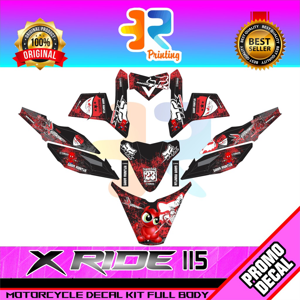 Jual STIKER DECAL STRIPING MOTOR X RIDE 115 FOX RACING LIL DEVIL ...