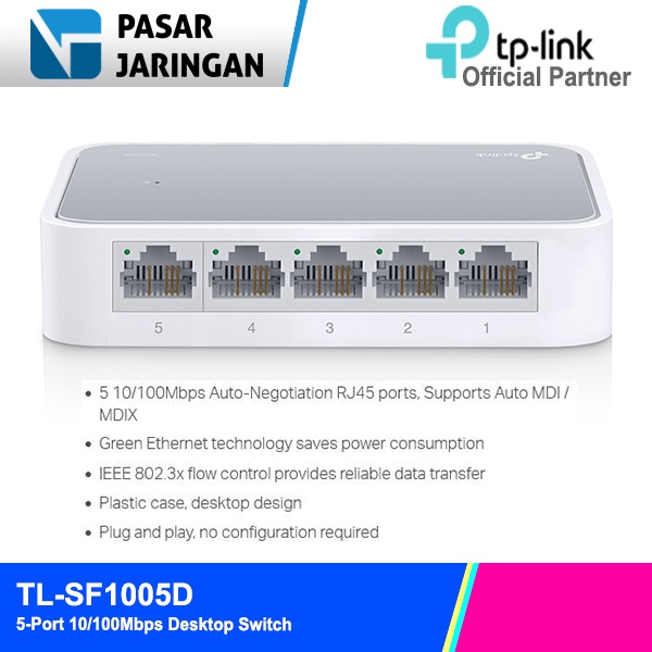 Jual TP-LINK TL-SF1005D SF1005D 5 Port 10/100Mbps Desktop Switch Hub | Shopee Indonesia