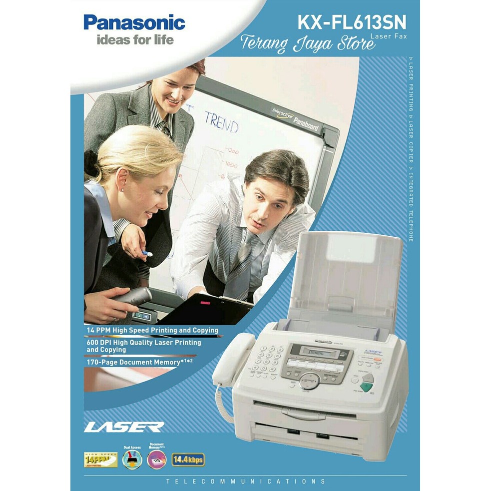 Jual Mesin Fax Panasonic Multifungsi Laser KX-FL613 (Putih) | Shopee Indonesia
