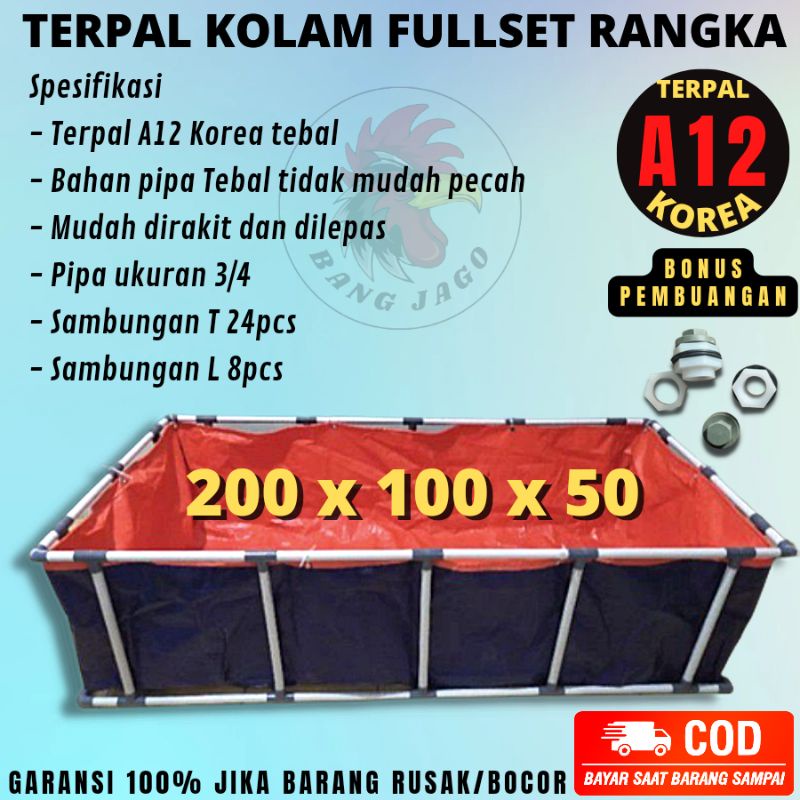 Jual KOLAM TERPAL FULLSET MINIMALIS KOLAM IKAN TERPAL FULL SET PIPA ...