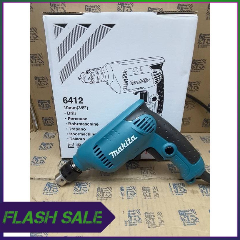Jual Mesin Bor Tangan Besi Kayu Makita 10mm 6412 | Shopee Indonesia