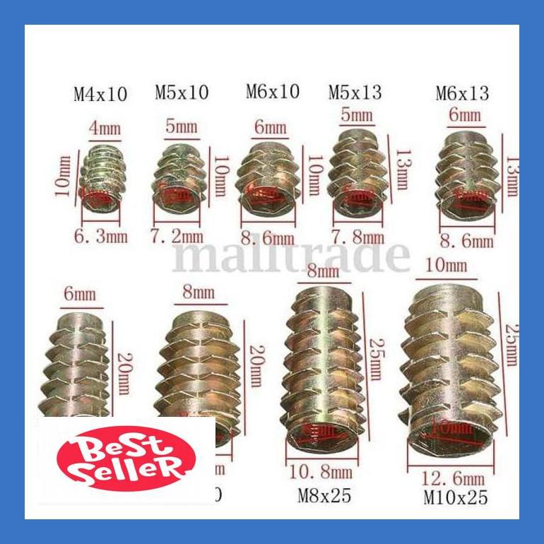 Jual Reh0Sus3 Mur Nanas M8 X 25Mm Oe Mur Furniture / Mur Tanam / Insert ...