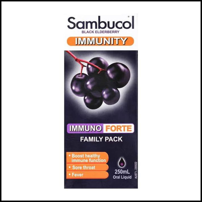 Jual ORIGINAL SAMBUCOL IMMUNO FORTE FAMILY PACK (250ML) | Shopee Indonesia