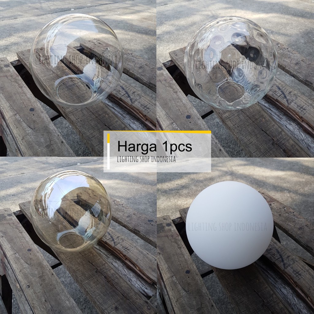 Jual Kaca bulat 20cm kaca susu bening teh aquatex untuk lampu gantung ...