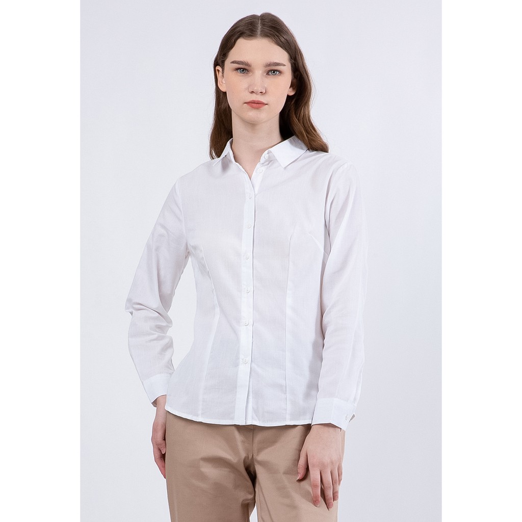 Jual Executive Basic Slim Fit Long Sleeve Shirt White | Shopee Indonesia