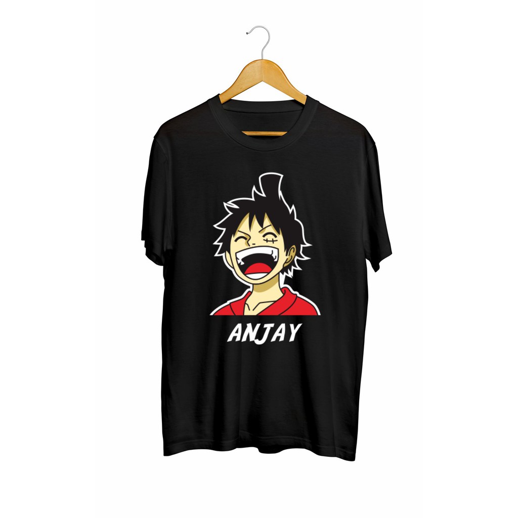 Jual koas distro/atasan pria/kaos pria/kaos Luffy Anjay | Shopee Indonesia
