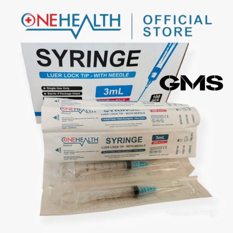 Jual Syringe 1cc , 3cc , 5cc , 10cc , 20 cc , 50 cc Onehealth / Onemed Per Box isi 100 Pcs ...