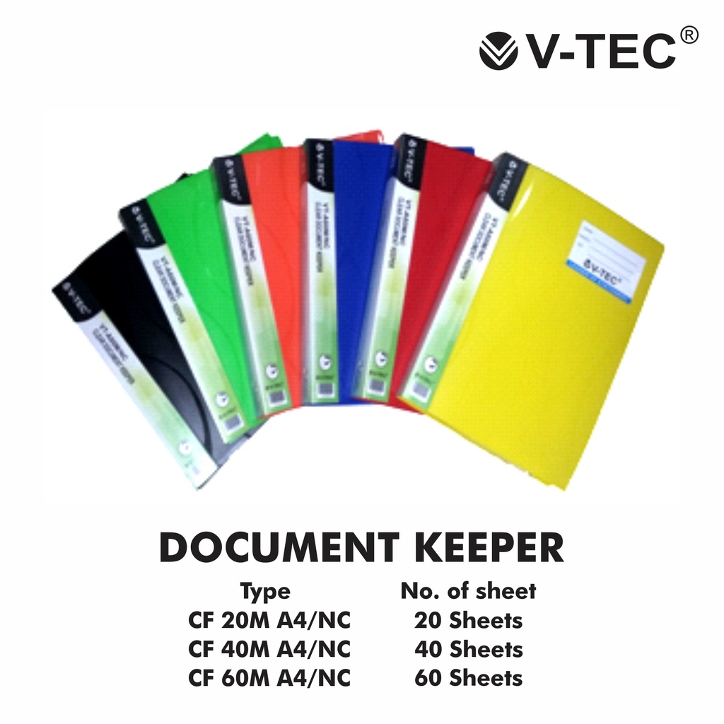 Jual V-TEC DOCUMENT KEEPER FOLIO & A4 / MAP PLASTIK / MAP FILE | Shopee ...