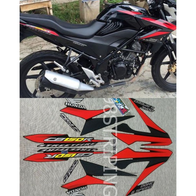Jual STRIPING HONDA CB150R 2014 CB 150 R HITAM MERAH STIKER STRIPING ...