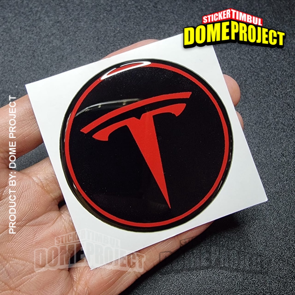 Jual Stiker Resin Lentur VELG 58mm Logo TESLA – Emblem 3D Anti ...